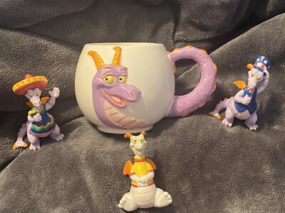 Vintage Figment Epcot Center 1982 Souvenir Disney Ceramic Mug Plus 3 ...