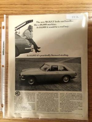 MISC552 Advertisement 1966 MGB/GT July 1966 | eBay