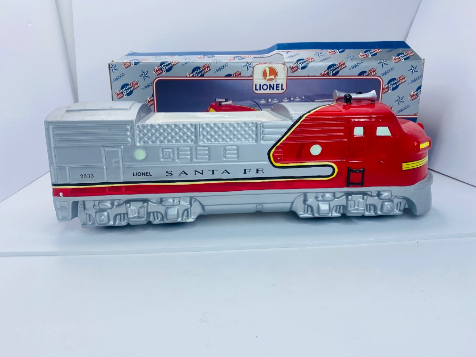Lionel Santa Fe 2333 Locomotive Train Collectible Ceramic Cookie Jar 17 ...