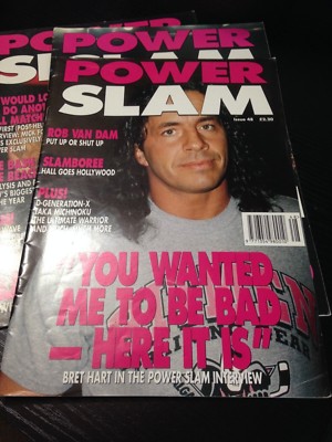 WWE Power Slam Magazine # 48 Bret Hart WWF Wrestling Magazine + Poster ...
