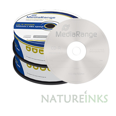 50 MediaRange Branded Blank CD-R discs 48x 100 min CD R 900MB 100 ...