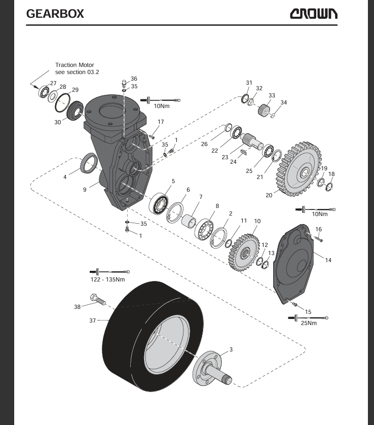 Crown SX3000 Series SX3000-30, SX3000-40 Forklift Parts Catalog Manual ...
