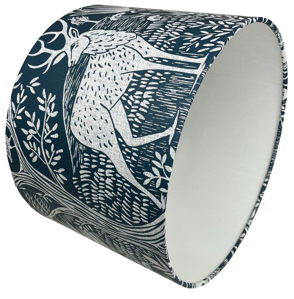 Navy Blue Stag Table Lamp Shade or Ceiling Light Shade Deer Hare ...