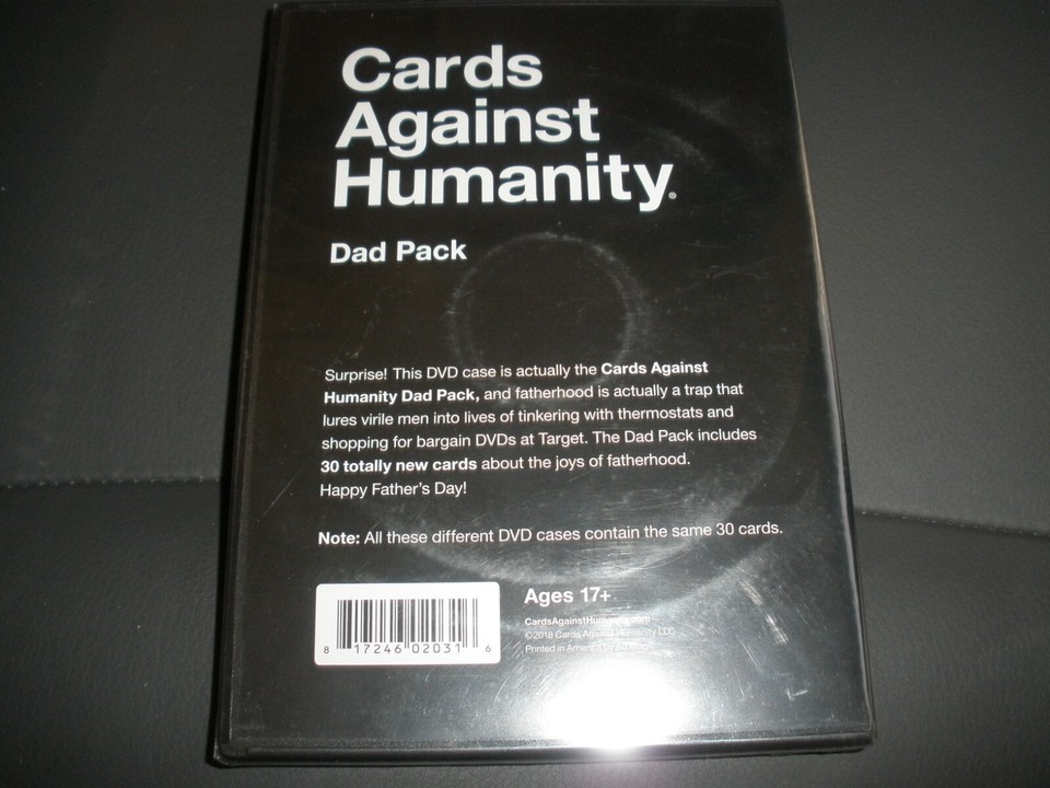 NEW Cards Against Humanity DAD PACK 30 Cards in THE EVIDENCE DVD Case ...