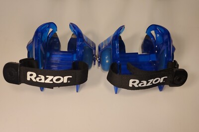 RAZOR JETTS DLX HEEL WHEEL HEELYS ADJUSTABLE STRAP TO SHOE SKATES BLUE ...