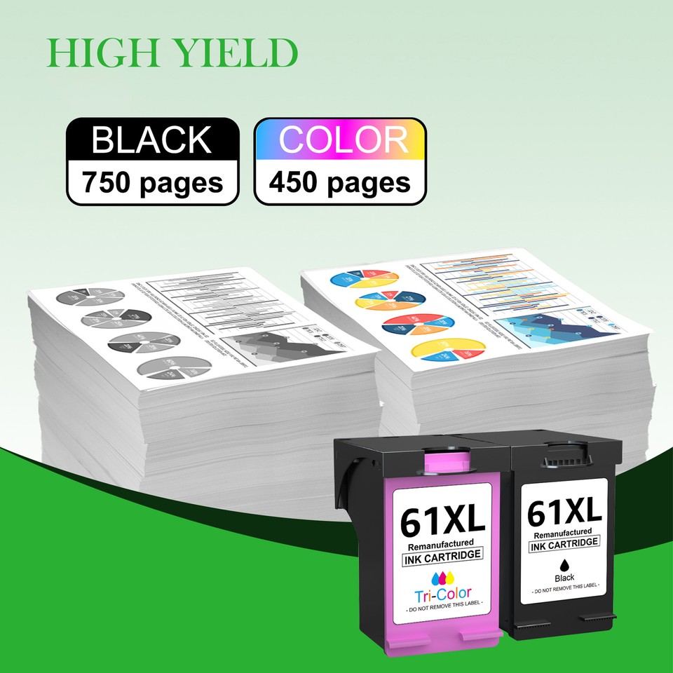 61XL 61 XL Black Color Ink Cartridge for HP ENVY 4500 5530 5535 DeskJet ...