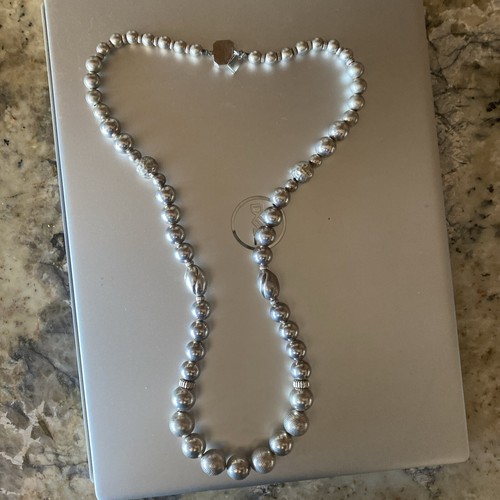 Unusual Sterling Bead Necklace. 80 Grams. 27 Inches | eBay