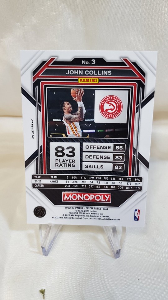 2023 Prizm Monopoly John Collins Teal Wave Prizm Atlanta Hawks | eBay