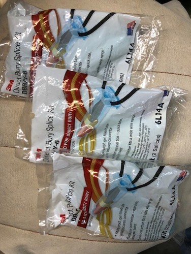 (Lot of 3 packages) 3M DBR/Y-6 KIT Red/Yellow Direct Bury Splice Kit ...