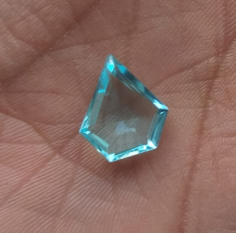 Superman Shape Sky Blue Hydro Quartz Faceted Loose Gemstone 14 MM 6 Ct ...