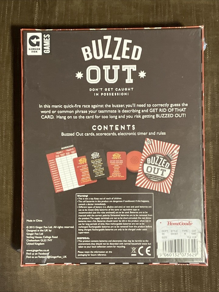 BUZZED OUT Game Don’t Get Caught In Possession! Age 14+ Brand New ...