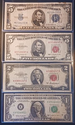 Old US Currency Lot .. $5 - $5 - $2 - $1 .... 4 Note Lot # 5002 | eBay