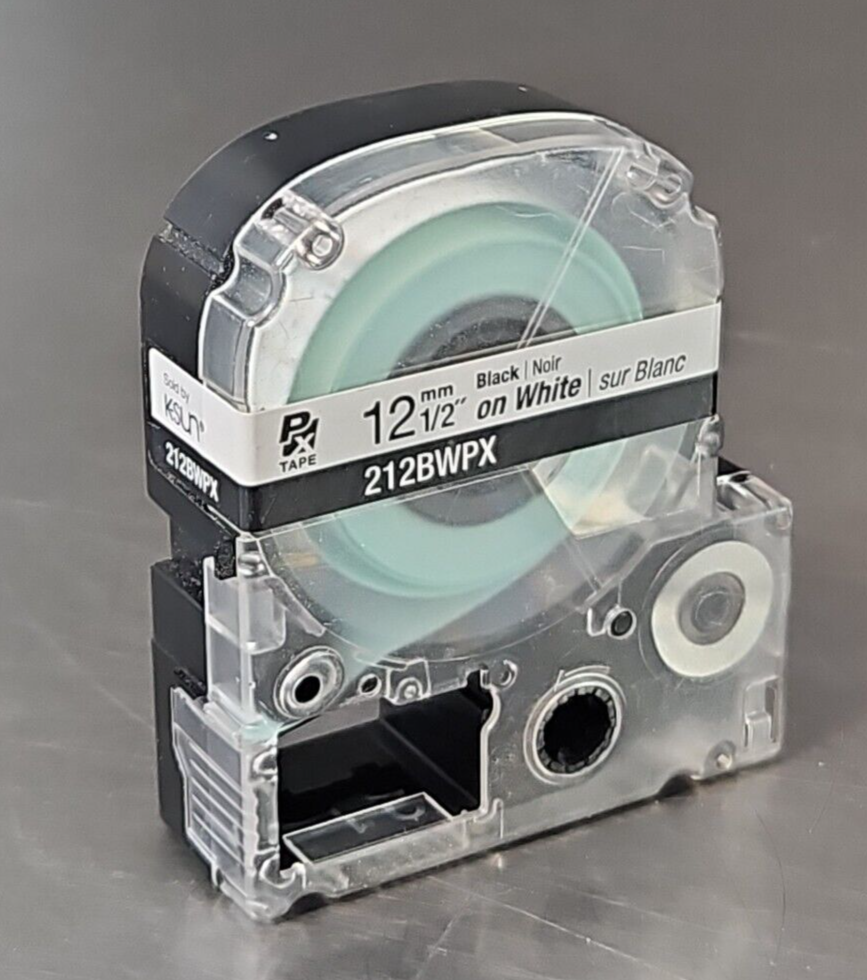 Epson 212BWPX Label Tape 1/2" K-Sun loc3E36 | eBay