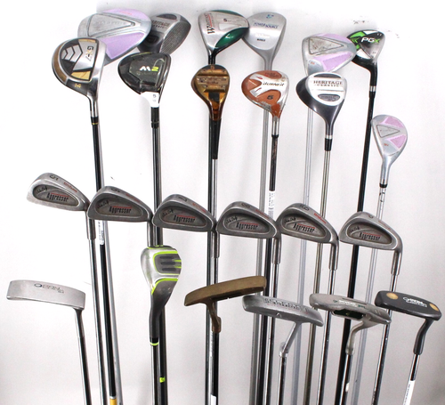 Lot of 40 Golf Clubs — Assorted Brands Lengths Lofts & Flexes Left ...