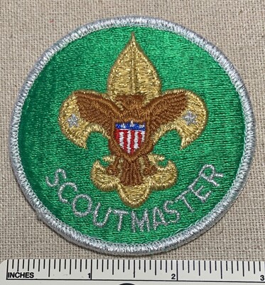 VTG SCOUTMASTER Boy Scout Position Badge PATCH Trained Silver Mylar ...