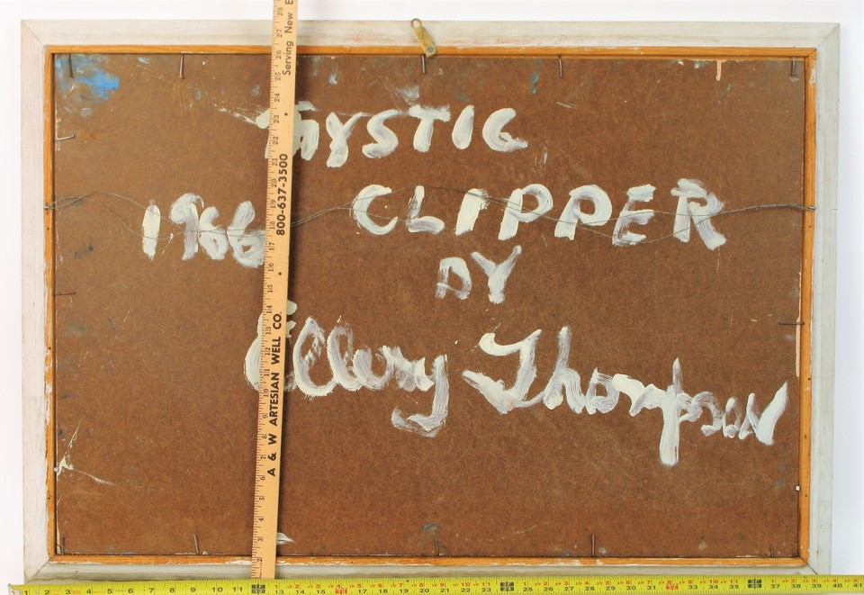 BEAUTIFUL 1966 ELLERY THOMPSON PAINTING MYSTIC CLIPPER SHIP MYSTIC CT ...