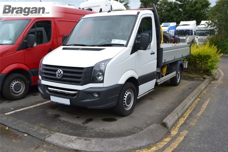 Steps + Side Bars + White LEDs To Fit Volkswagen Crafter Chassis SWB ...