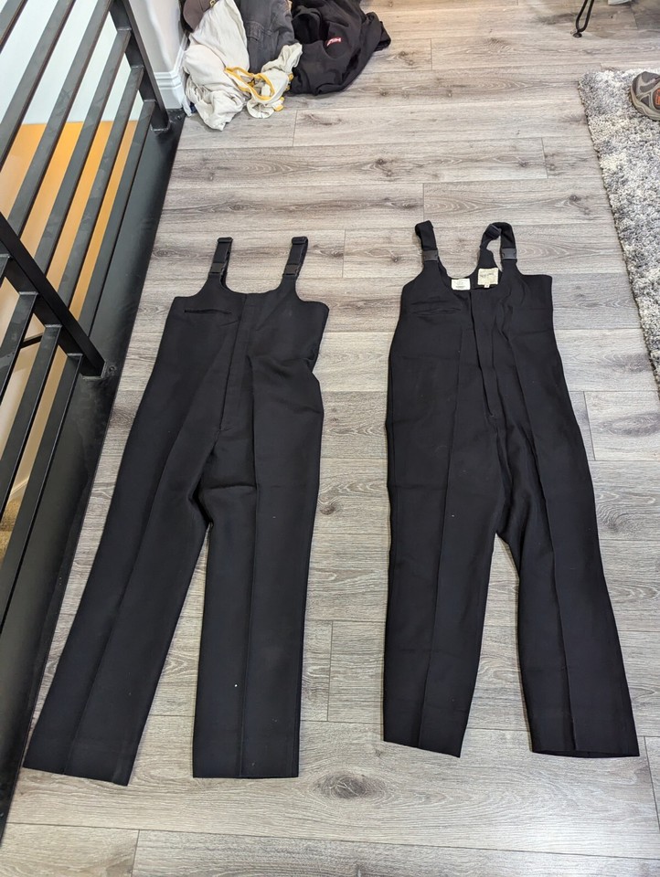 2 Red And Black Marching Band Uniforms Pants/Bibs Size Coat 38 Bibs 32 ...