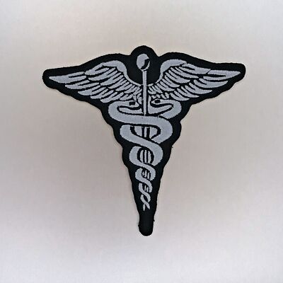 Medical Symbol Patch —Iron On Badge Embroidered Motif— Snakes Caduceus ...