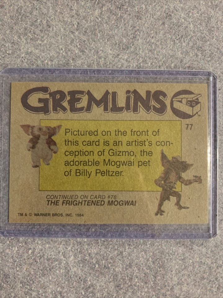 VERY RARE 1984 Gremlins Card Artwork Little Gizmo #77 Vintage Trading ...