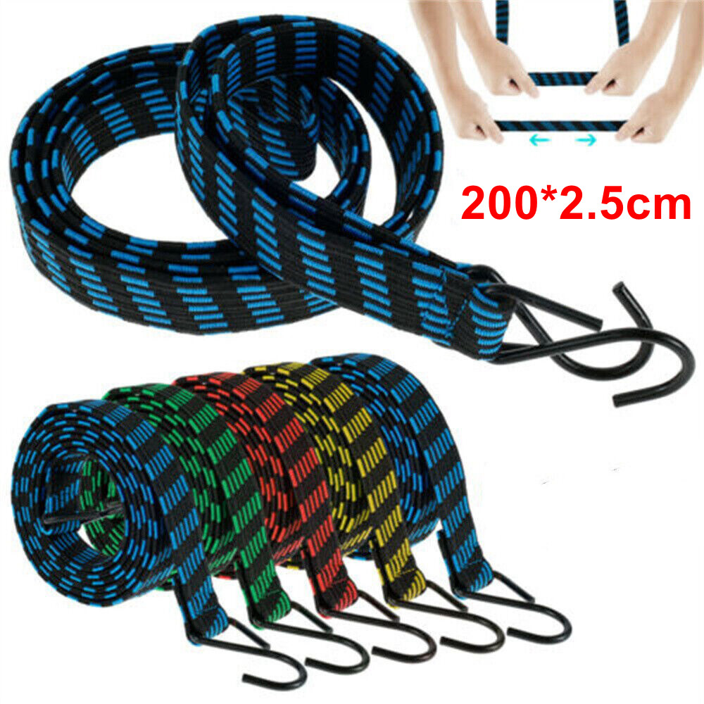 5 Pack Heavy Duty Bungee Cords Hooks Elastic Luggage Straps Cable ...