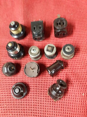 Lot of 12 Vintage Brown Black Bakelite plug receptacles door bell ...