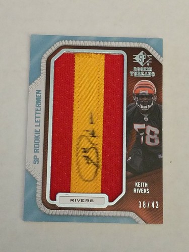 Keith Rivers 2008 SP Rookie Threads Letterman Letter Auto /42 Bengal ...