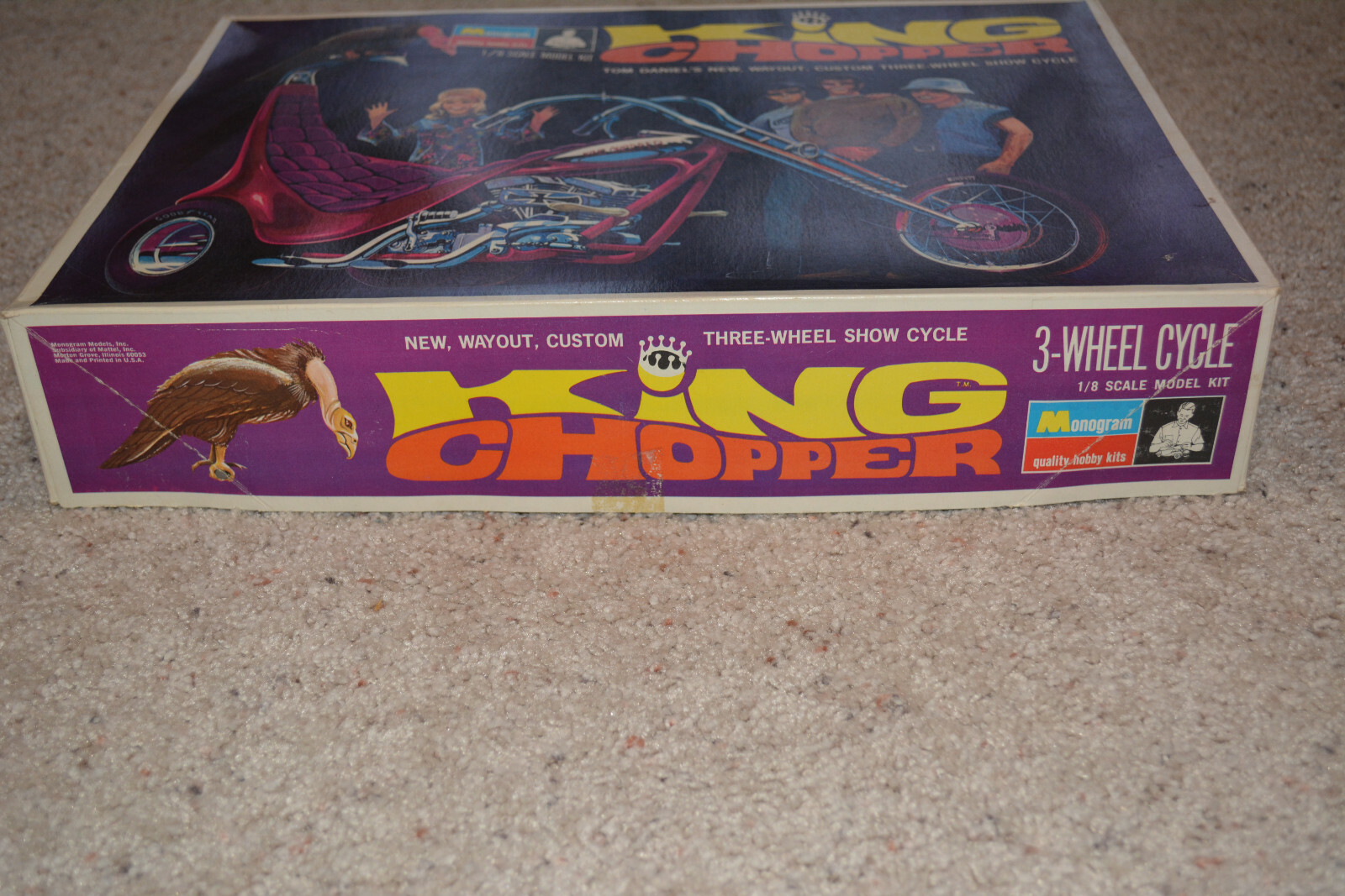 RARE VINTAGE 1969 MONOGRAM TOM DANIEL'S 1/8 KING CHOPPER TRIKE MODEL ...