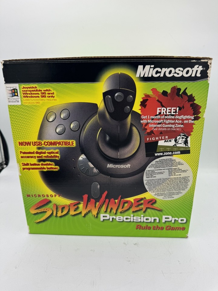 Microsoft MS SideWinder Precision Pro Joystick w/CD & Docs With Box ! (A19) | eBay
