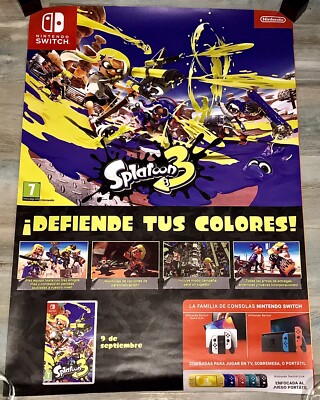SPLATOON 3 NINTENDO SWITCH Promo Official Store Poster 100X70 | eBay
