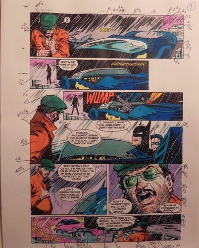 BATMAN #470 OF GODS AND MEN HAND COLORED GUIDE SIGNED BY ADRIENNE ROY ...