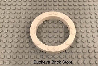 LEGO Part 48092 White Brick Round Circle 4x4 Macaroni 7739 4210 5985 ...