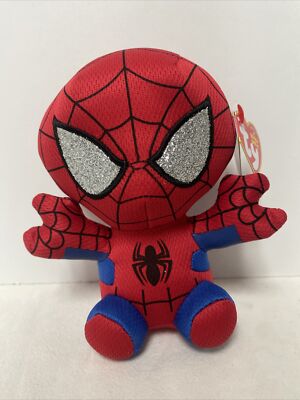 TY Beanie Babies Spider-Man MARVEL TY ORIGINAL PLUSH - 6” TALL NWT New ...