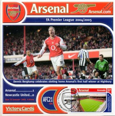 Arsenal 2004-05 Newcastle (Dennis Bergkamp) Football Stamp Victory Card ...