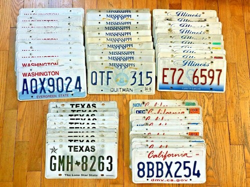 Bulk Lot of 50 License Plates from 5 Different States - 10 of Each ...