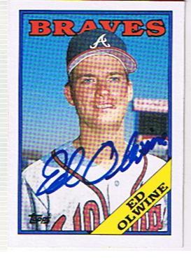 1988 TOPPS # 353 ED OLWINE AUTOGRAPHED CARD , BRAVES | eBay