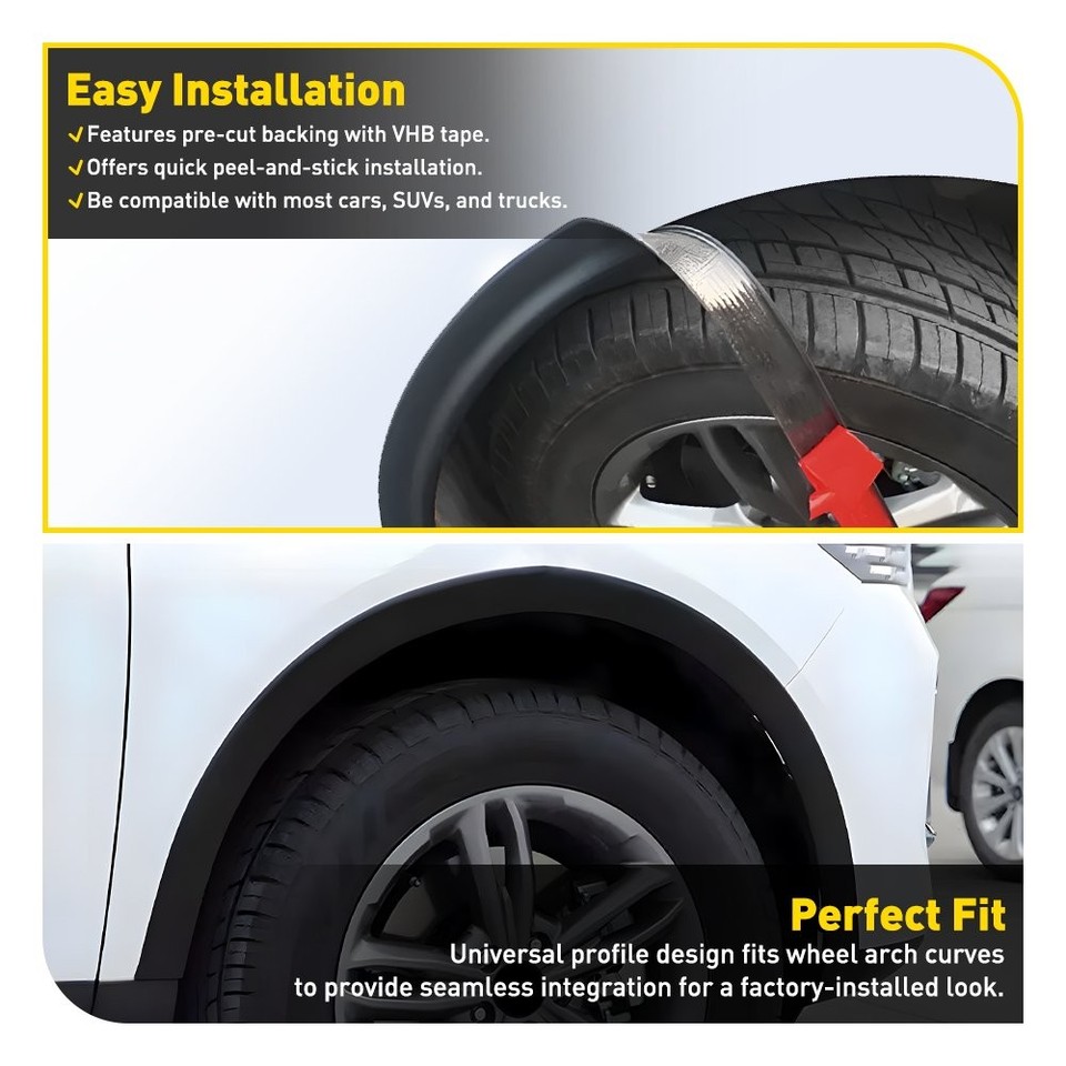 4*1.5m Car Truck Wheel Arches Fender Flares Cover Trim Lips Protector ...