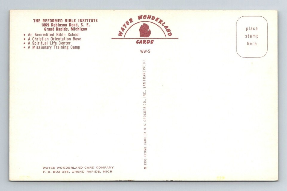 Grand Rapids MI-Michigan The Reformed Bible Institute Outside Vintage ...