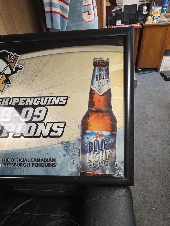 39" X 27" PITTSBURGH PENGUINS 2008-09 STANLEY CUP CHAMPIONS LABATT'S ...