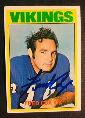 Minnesota Vikings FRED COX signed autographed auto 1972 card PITTSBURGH ...
