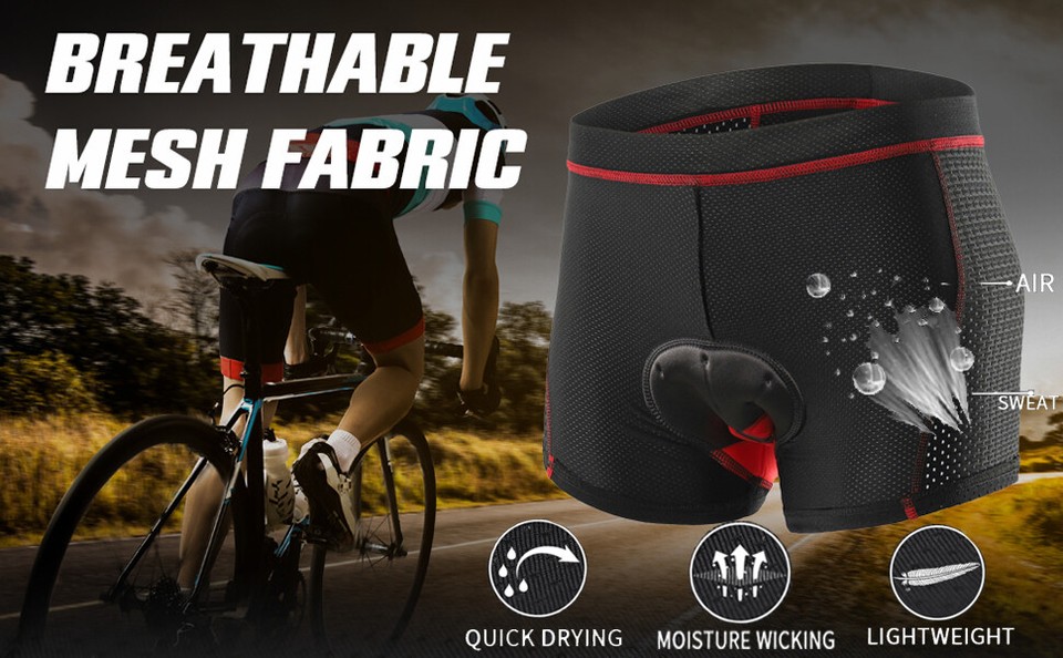 Men's Cycling Shorts Breathable Mesh Gel Pad Shockproof MTB Bike ...