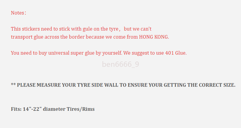 Permanent Tire Lettering Sticker JDM W/ Red Stripes 1.25'' 15''-24'' 8 ...