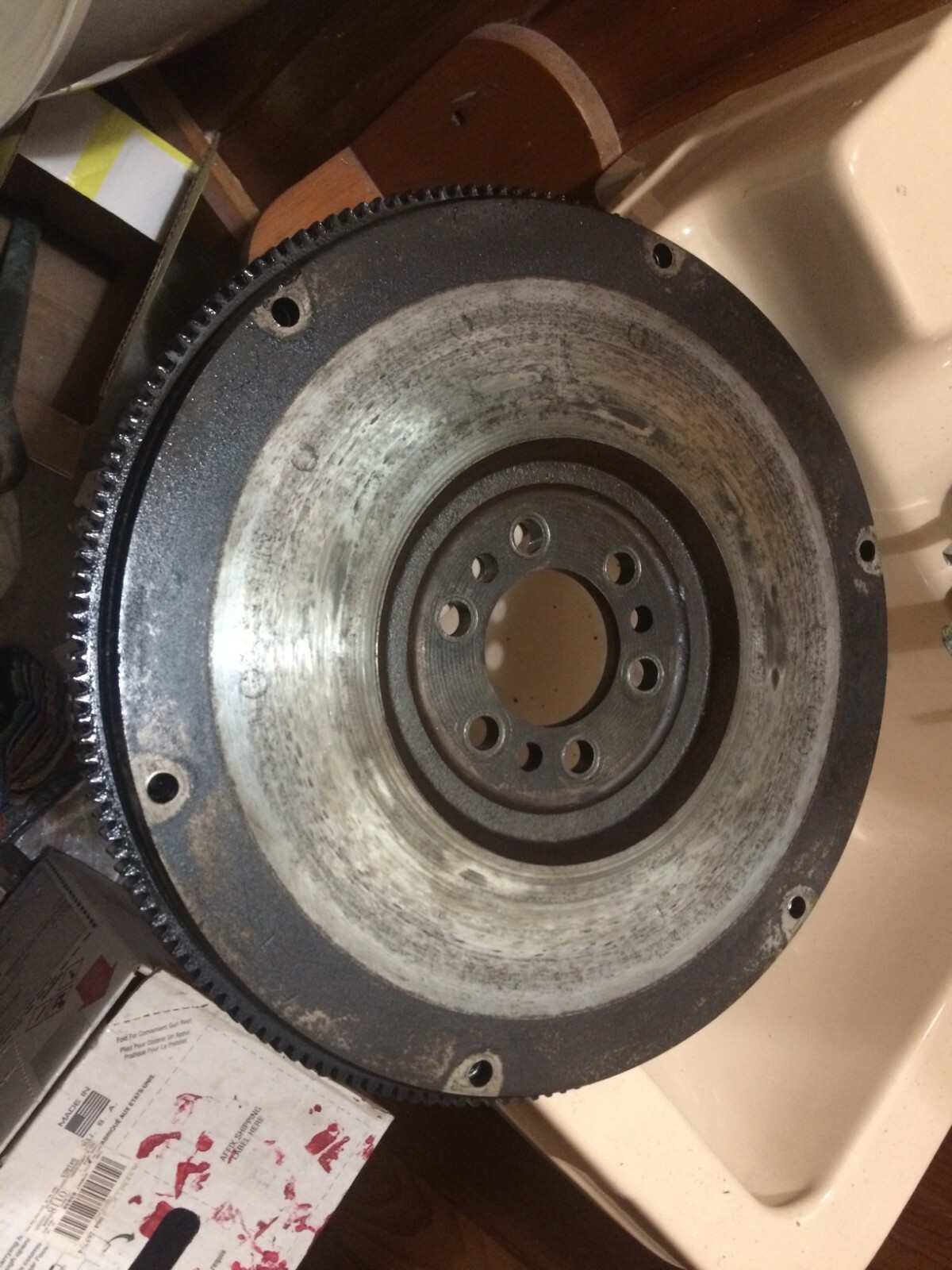 SBC FLY WHEEL FLYWHEEL FROM 2 PIECE REAR MAIN SEAL 3973456N Ll1 3 RING ...