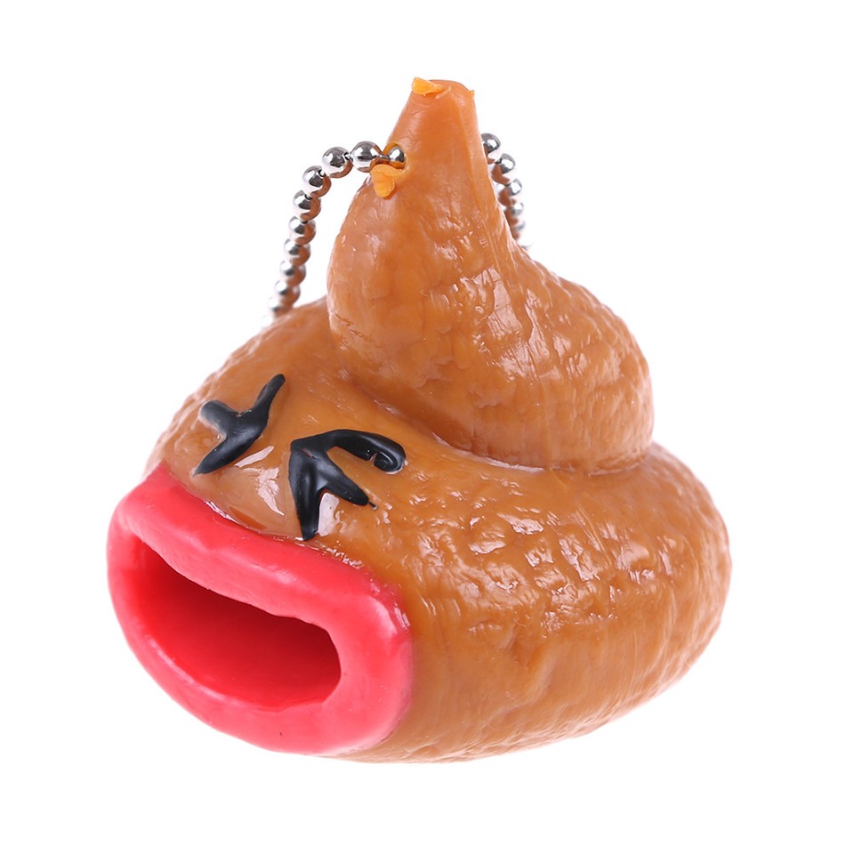 Funny poo squish emoticon toy keychains fun little tricky prank ...