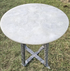 Quartz table/ Patio Table/Stone Coffee Table with metal Leg/ gemstone ...