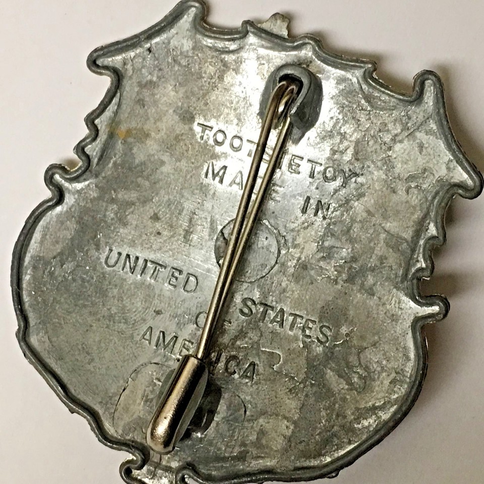 Tootsie Toy Junior Fire Chief Pin Badge Made in U.S.A COPPER TONE | eBay