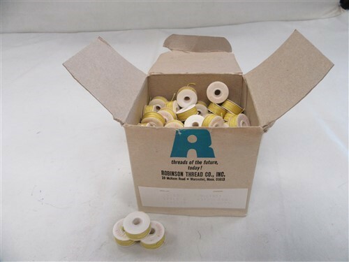 ROBINSON THREAD CO SET OF (117) YELLOW DACRON BOBBINS S/92 25 YARDS ...