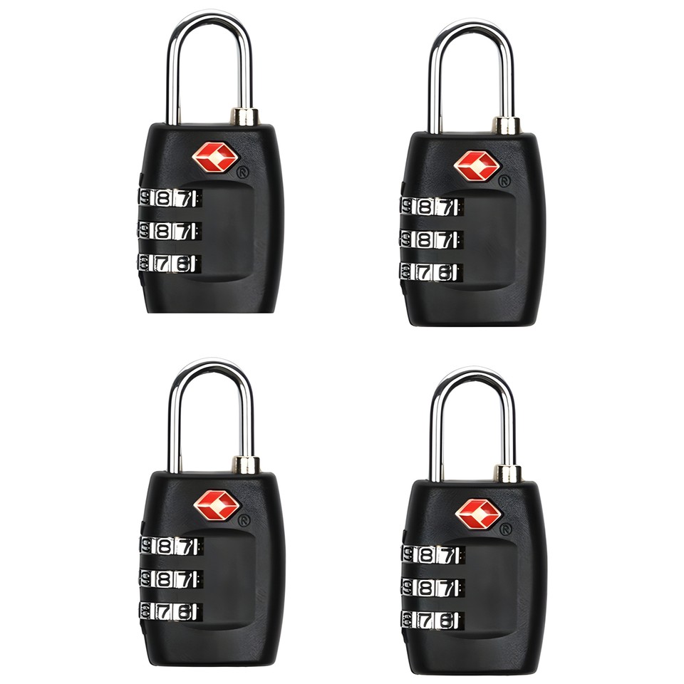4x TSA Approved Luggage Lock Travel 3 Digit Combination Suitcase ...