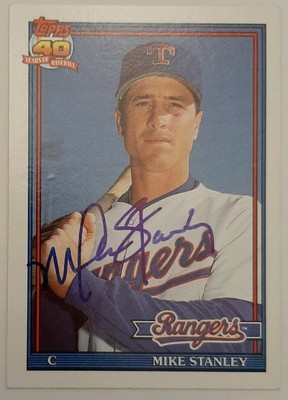 Mike Stanley Autographed 1991 Topps Texas Rangers Baseball Card #409 | eBay