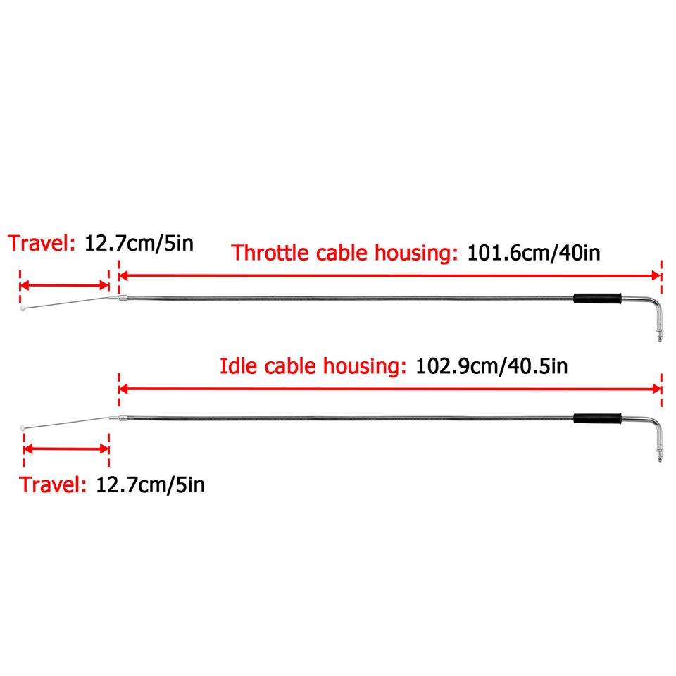 40" Stainless Steel Throttle and Idle Cable for Harley Dyna 10 ...